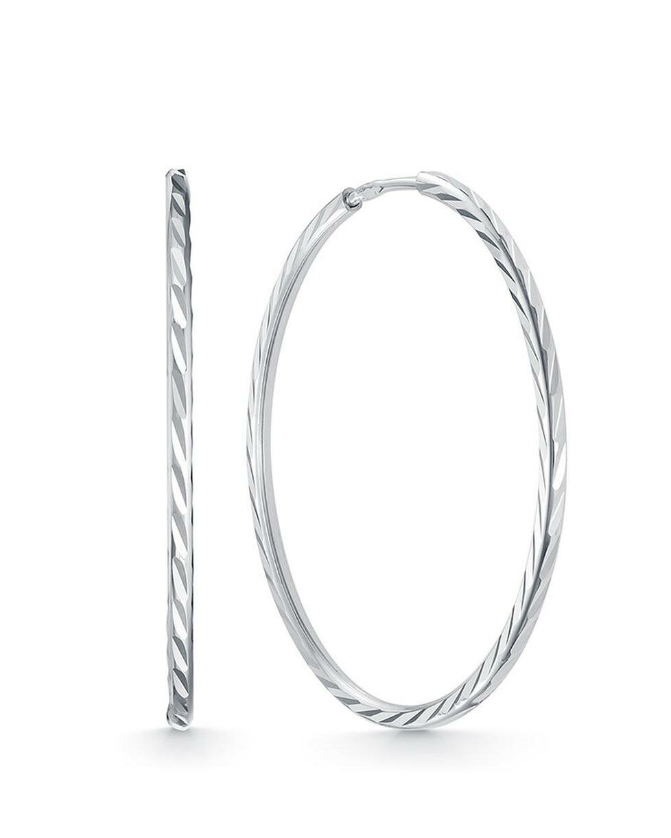 Серьги конго, двусторонние, серебро, 925 проба, родирование