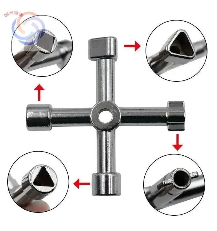 Универсальный треугольный ключ для электрощитков 4 в 1, металлический