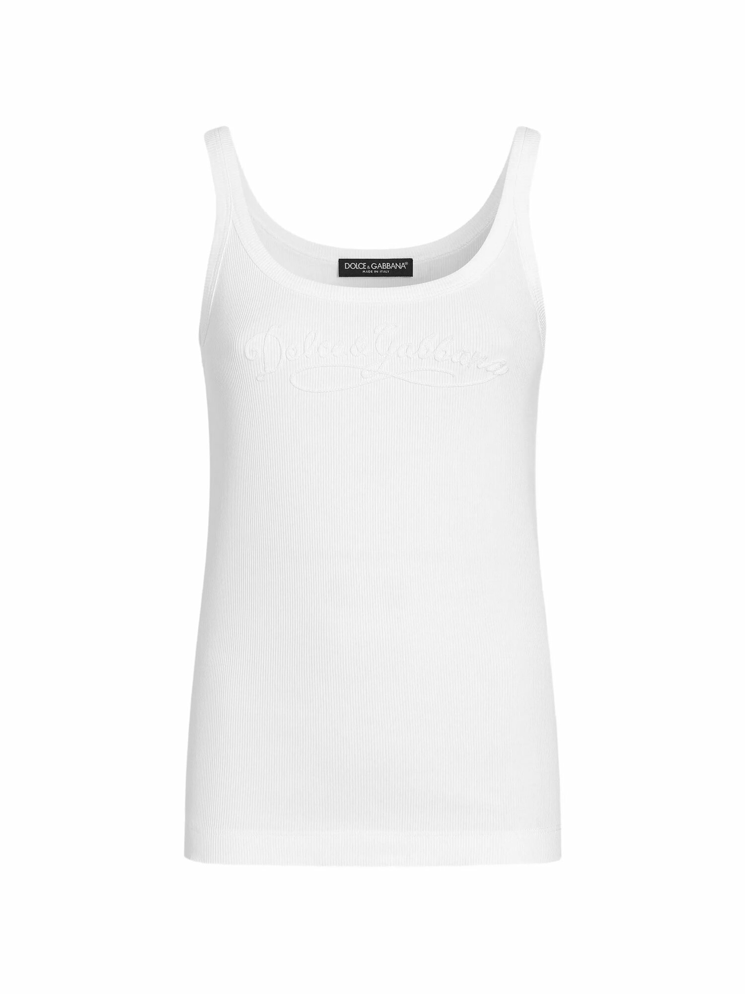 Топ Ribbed tank top with embroidery