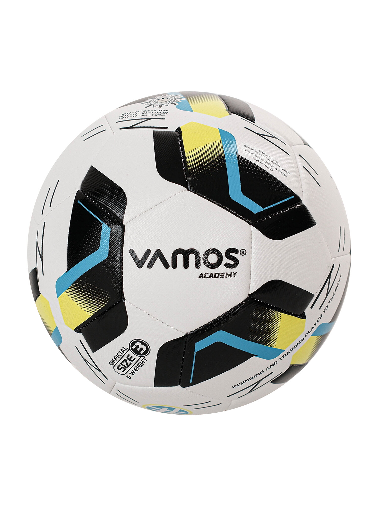 Мяч футбольный Vamos Academy, 26 панелей, размер 3, термополиуретановая покрышка, белый