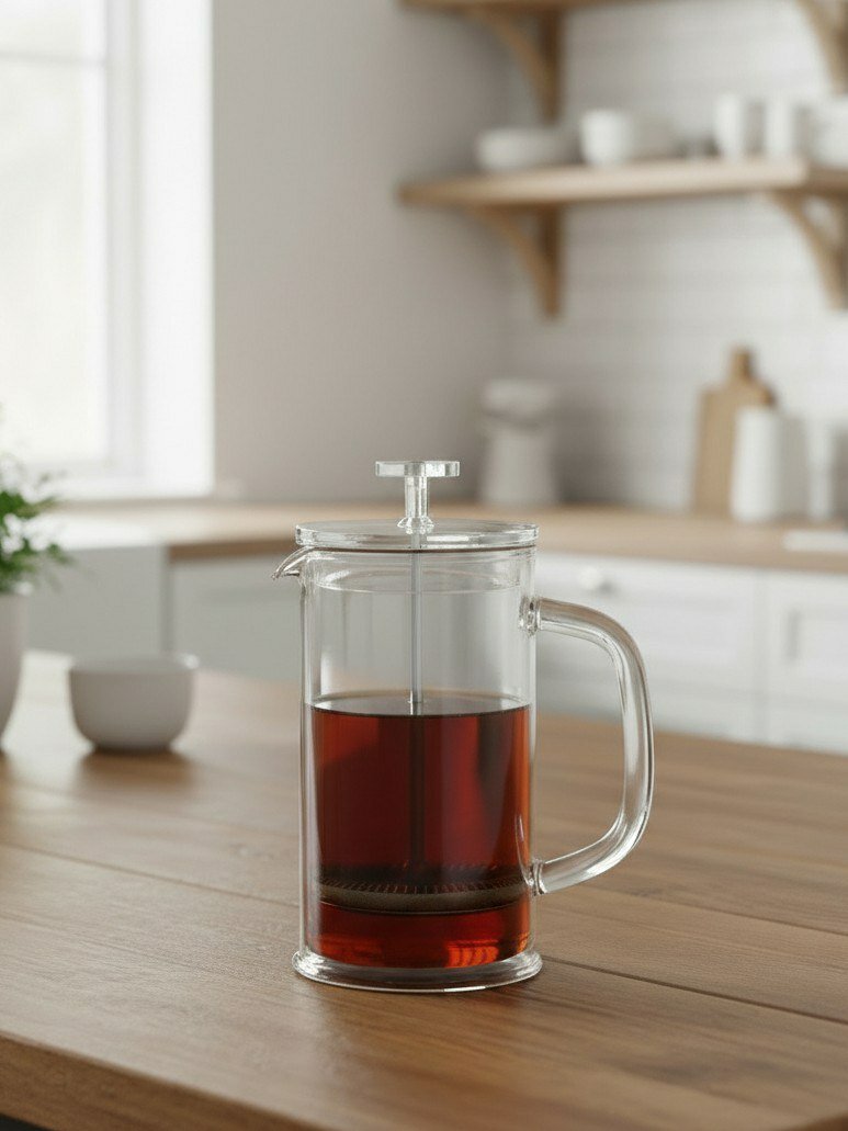 Френч-пресс стеклянный 600 мл для кофе и чая, чайник заварочный