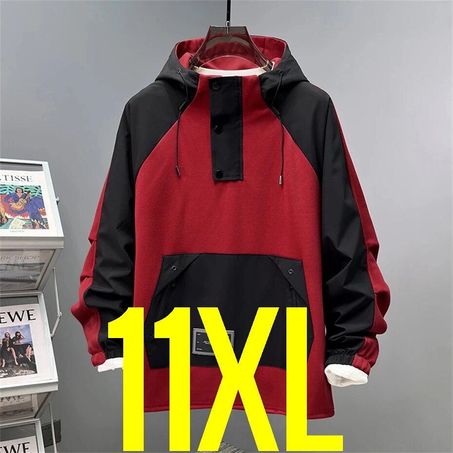 Мужская толстовка с капюшоном, красный, 11XL (150-160kg)