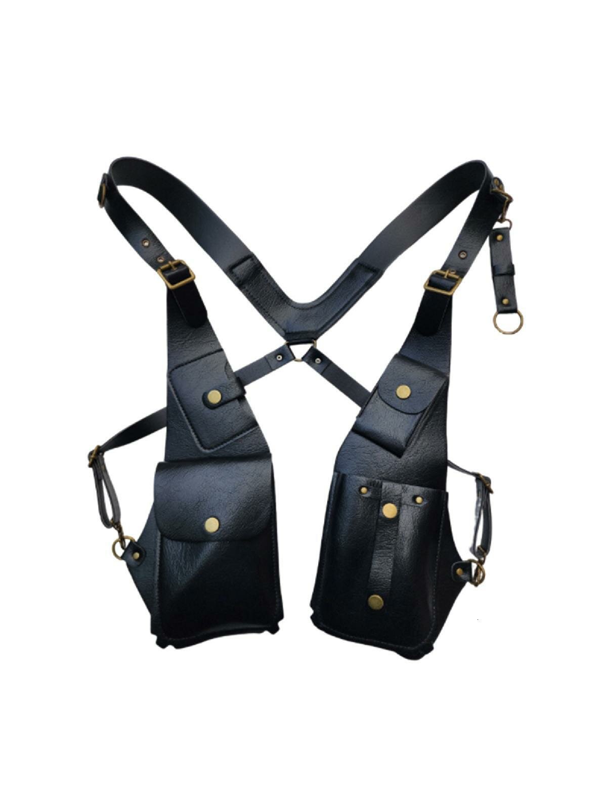 (1 Упаковка) Кожаный Наплечный Скрытый Ремень Для Подмышек Кошелек Регулируемые Аксессуары с Двойной Сумкой