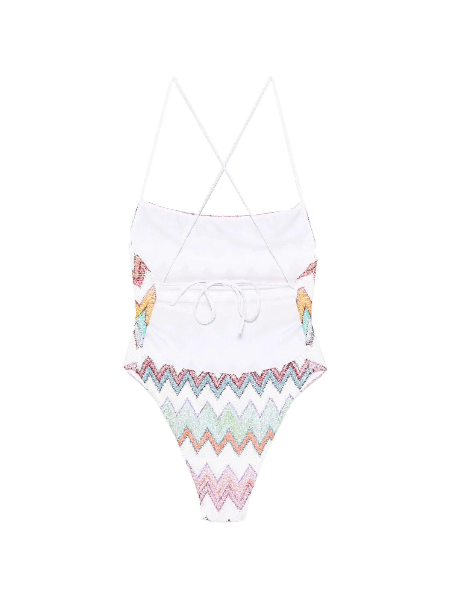 Купальник Missoni Chevron-pattern swimsuit, размер 44, белый — фото 1