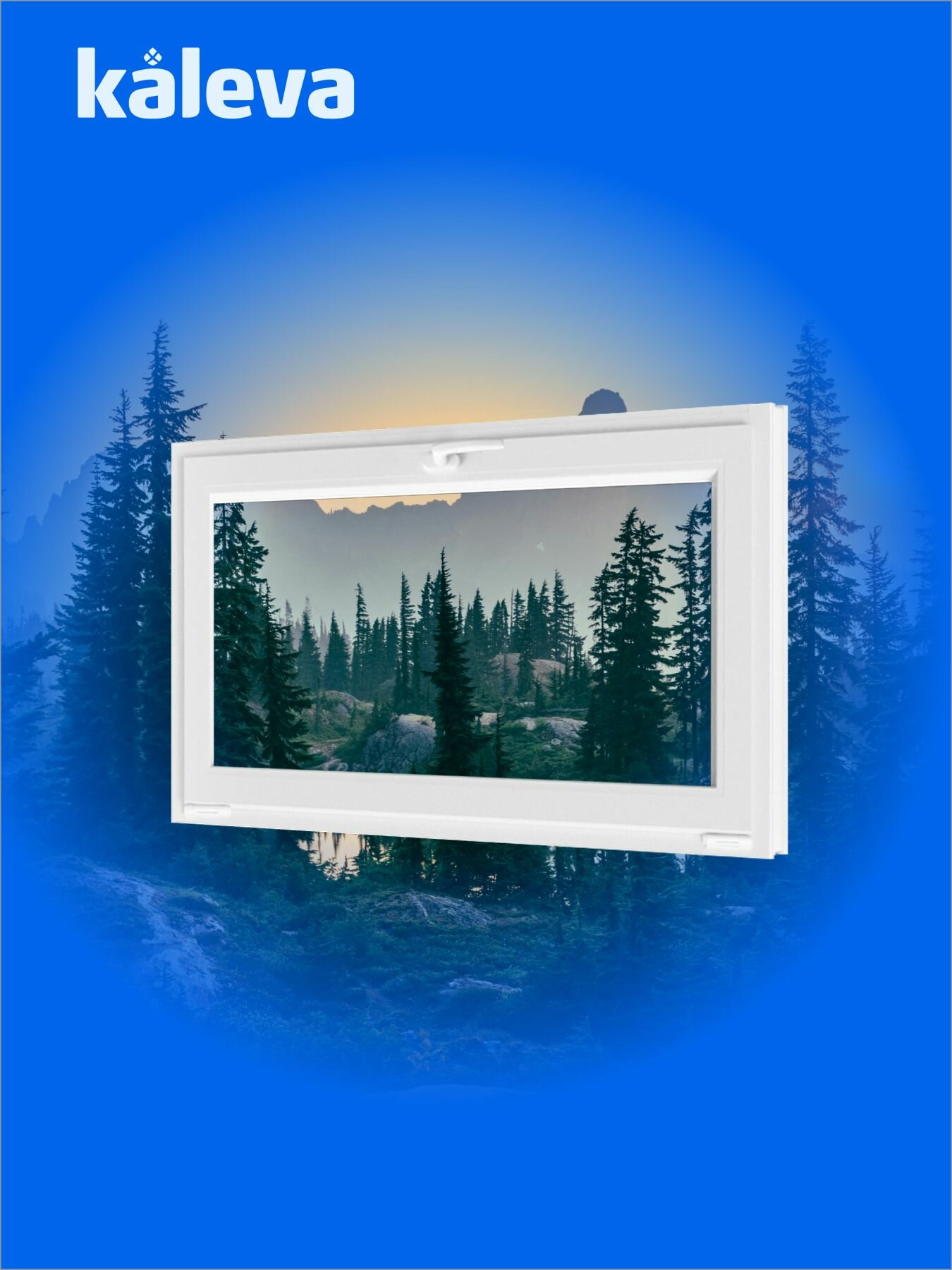 Пластиковое окно ПВХ Kaleva 50х100 см одностворчатое фрамуга однокамерный стеклопакет с энергосберегающим напылением