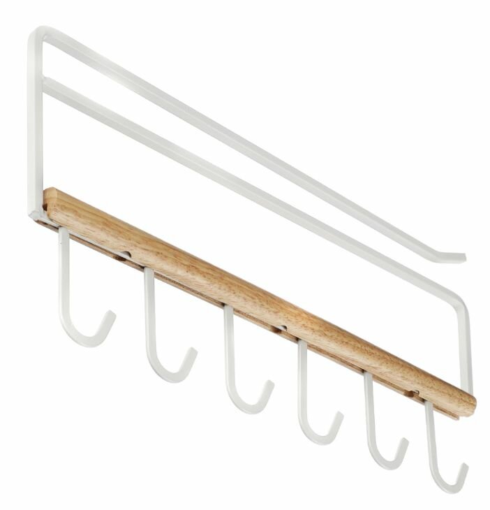 Держатель для кружек подвесной KITRO Wood&Steel белый