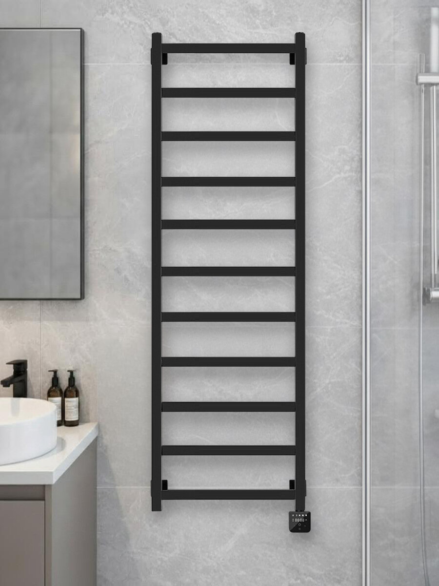 Quadro-1 Полотенцесушитель электрический EQ1 150x50 см Черный