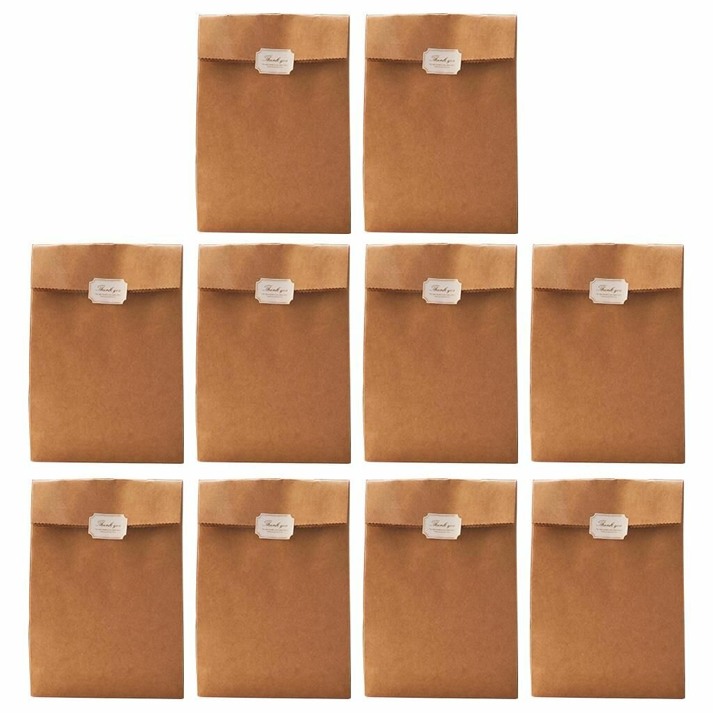 1 упаковка из 10 штук, рождественский плоский подарочный пакет из воловьей кожи-воловья кожа-маленький