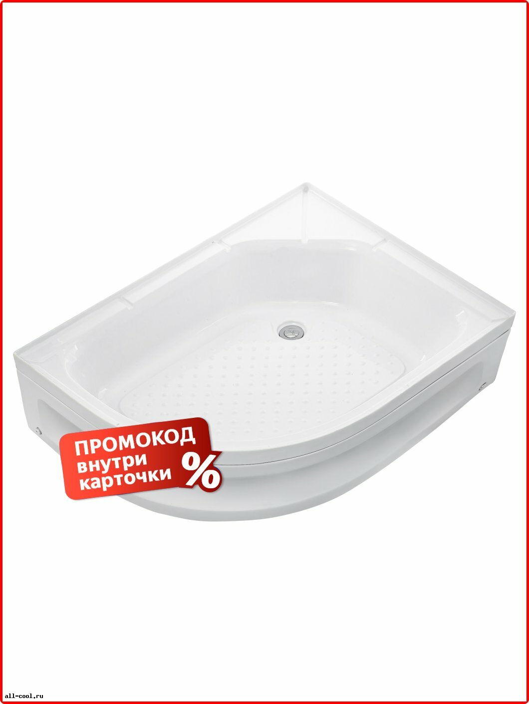 Душевой поддон WEMOR Edgardo 90x80 средний, акрил, асимметричный, правый, белый