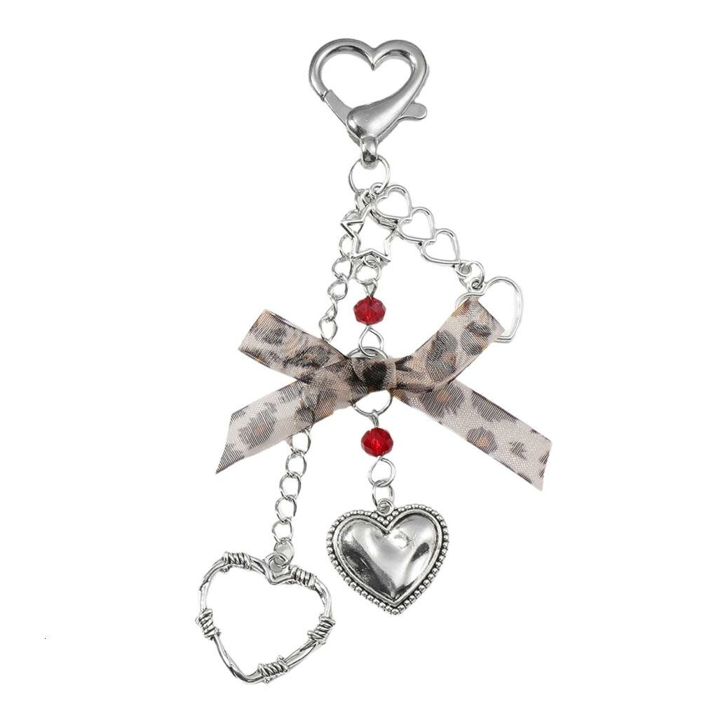 Брелок-подвеска «Бабочка, бантик, звезда, сердце», бант с леопардовым принтом