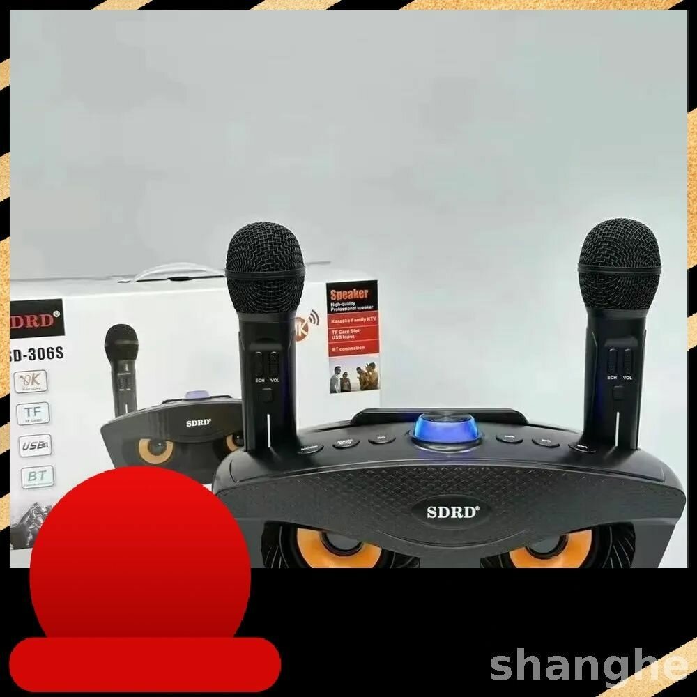 Караоке система беспроводная с двумя микрофонами SDRD SD-306 Plus Серый