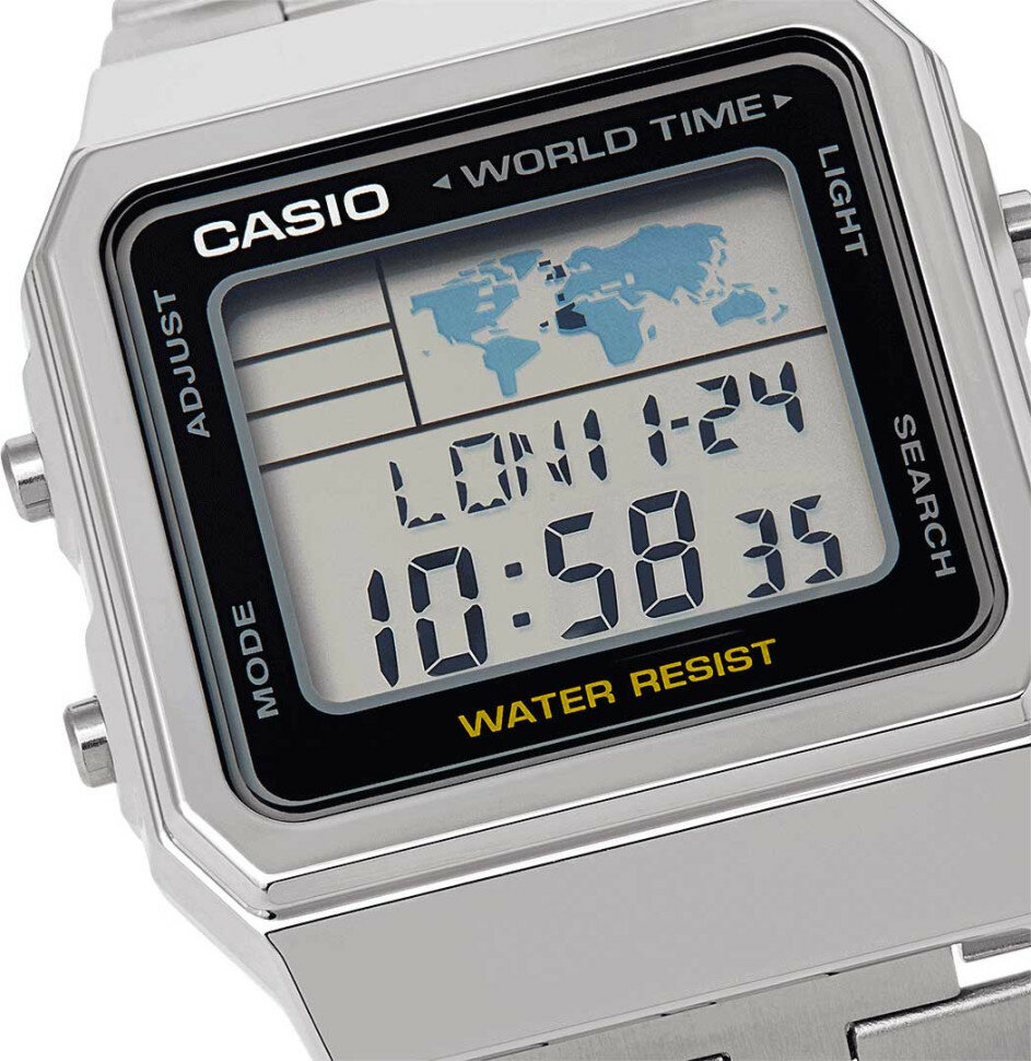 Наручные часы CASIO Vintage, серый, черный, серебряный — фото 1