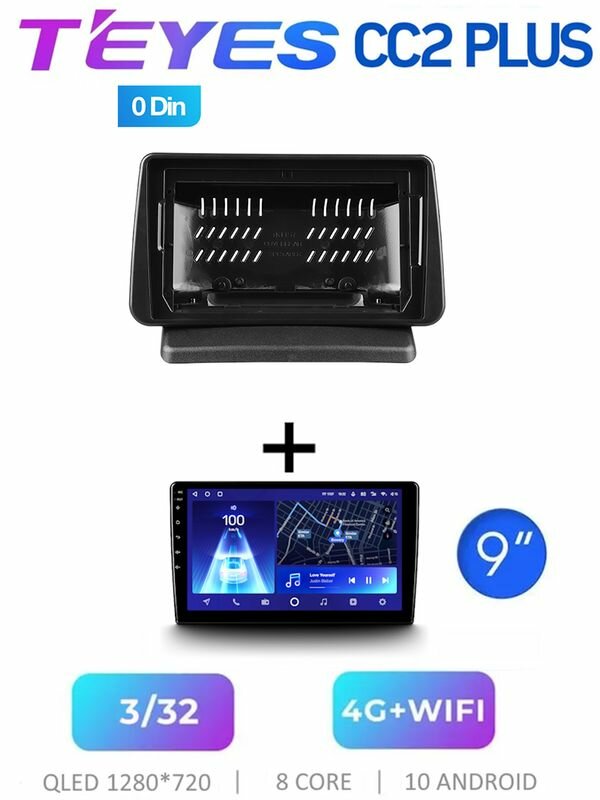 Магнитола 9" Teyes CC2 Plus 3/32 Gb для Nissan Note E11 наверх 2005-2013 0 din