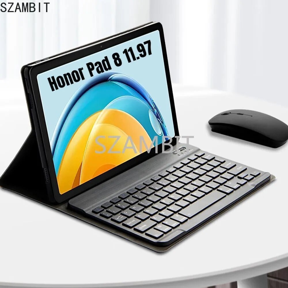 Чехол с клавиатурой для Honor Pad 8 12 2022 (HEY-W09/AL09/AL00), чехол с английском и русской клавиатурой