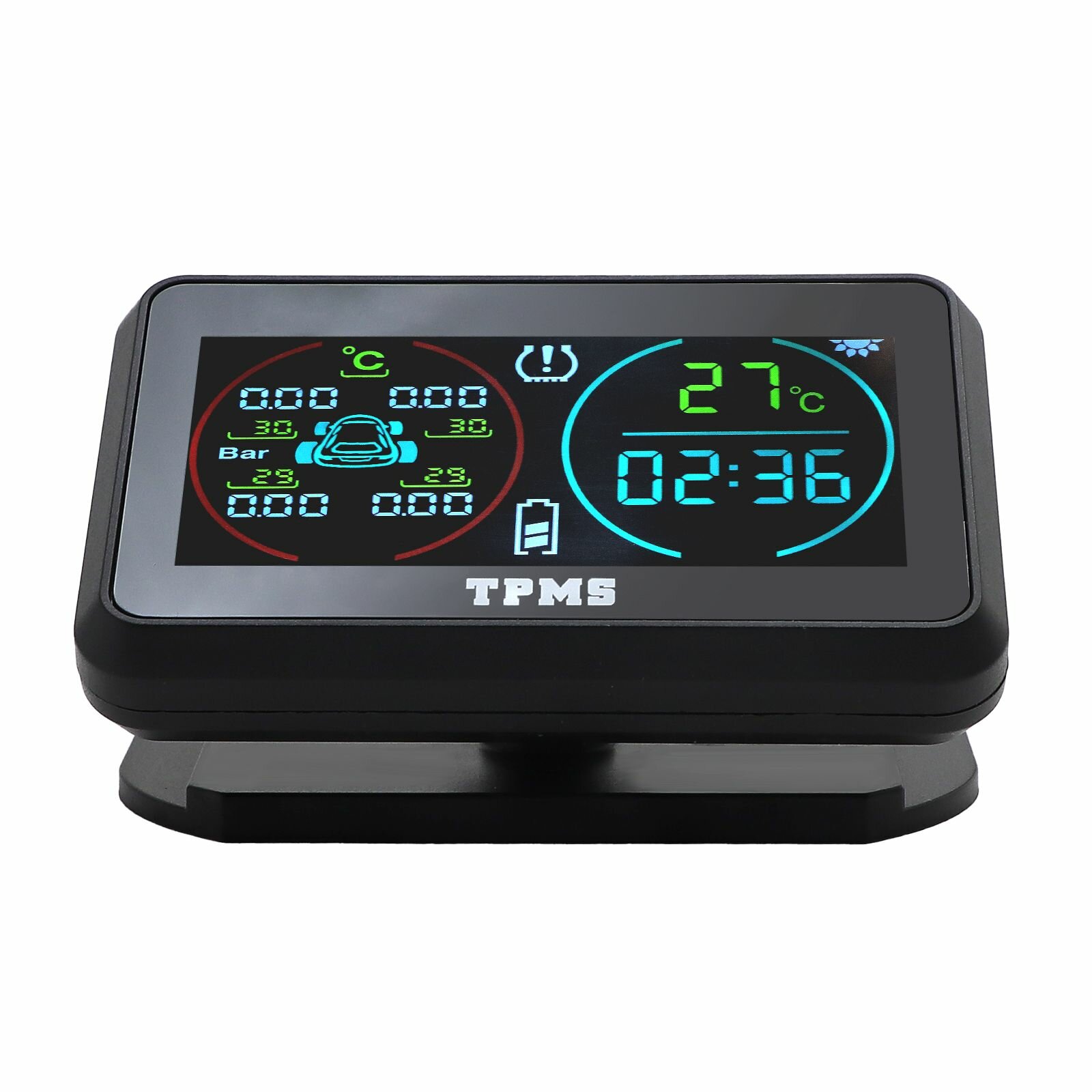 TPMS датчик давления в шинах с солнечной зарядкой, 4 беспроводных датчика, цветной ЖК-дисплей, мониторинг для авто