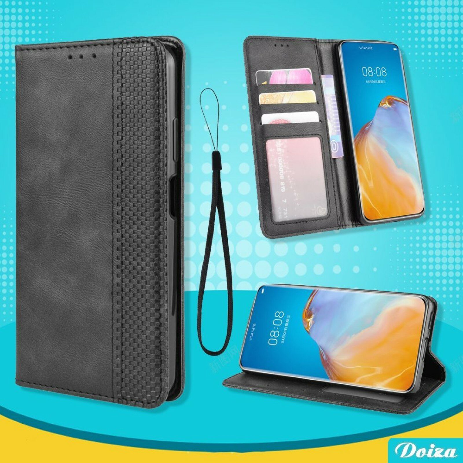 Противоударный флип-чехол MyPads для Cubot X30 из искусственной кожи с карманами и ремешком