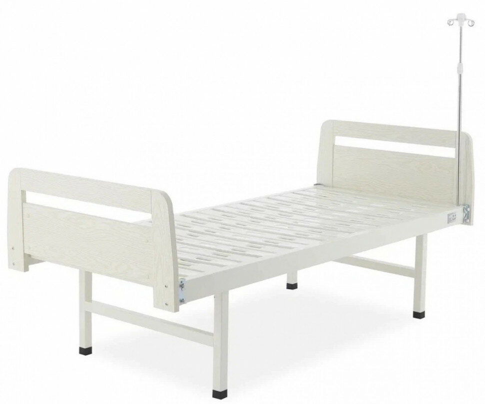 Кровать для лежачих больных с матрасом Мед-Мос Е-18 ЛДСП (светлое дерево)