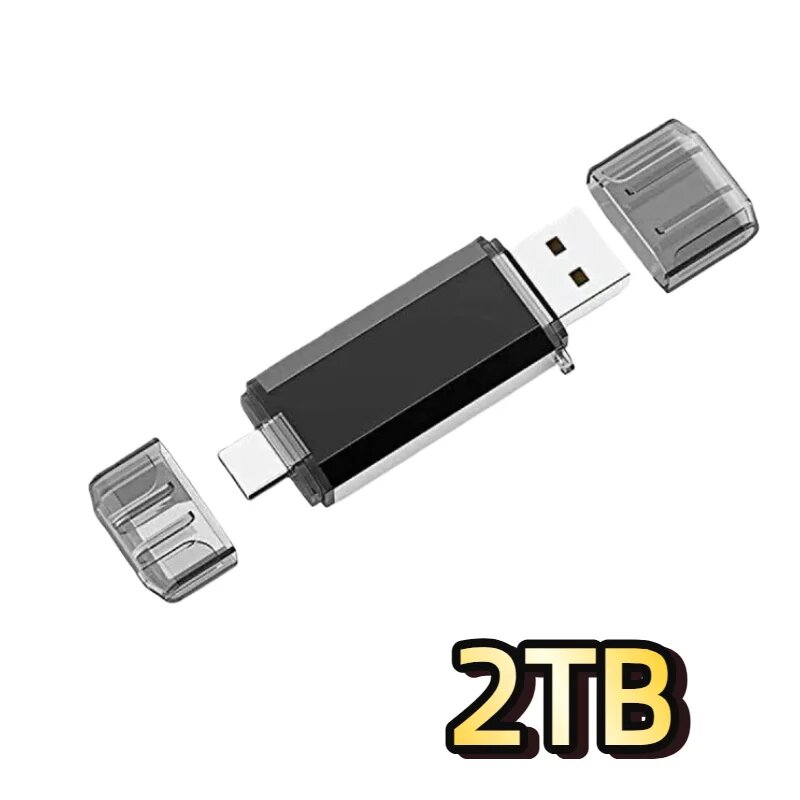 USB-флешка 2 ТБ Type-C для iPhone, Samsung, Huawei, Xiaomi Black-2TB