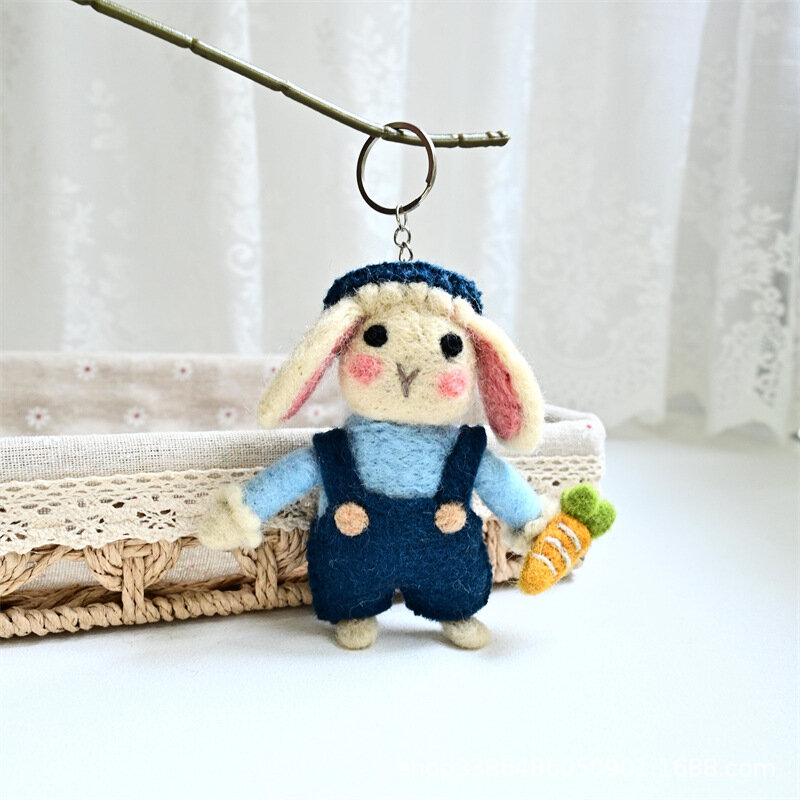 Готовое изделие из непальского шерстяного войлока, милые фигурки животных, такие как медведи и кролики, подвеска для сумки, брелок в стиле Miu.