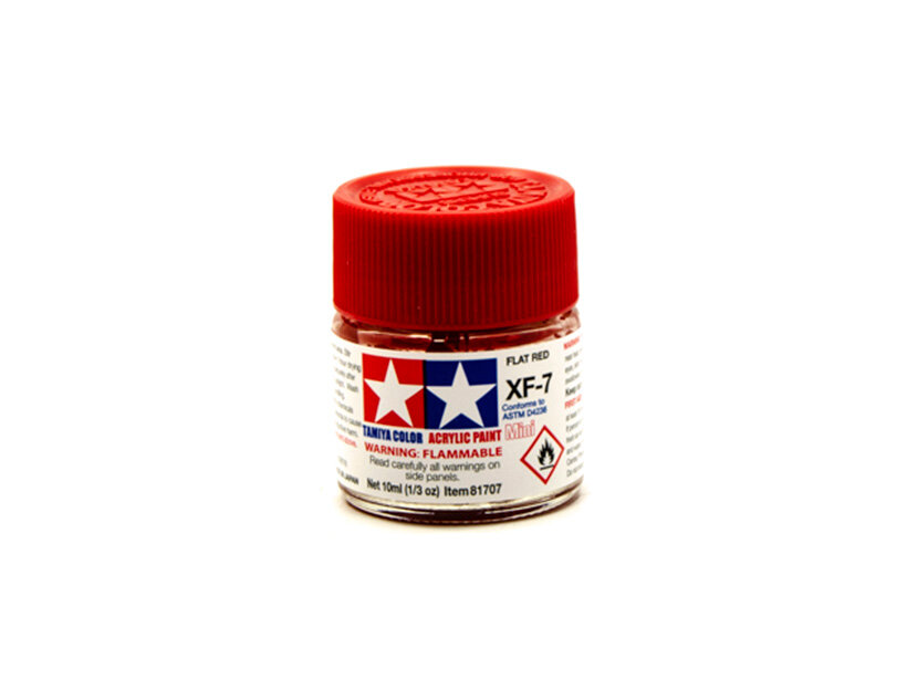 XF-7 Flat Red, acrylic paint mini 10 ml. (Красный матовый) Tamiya 81707