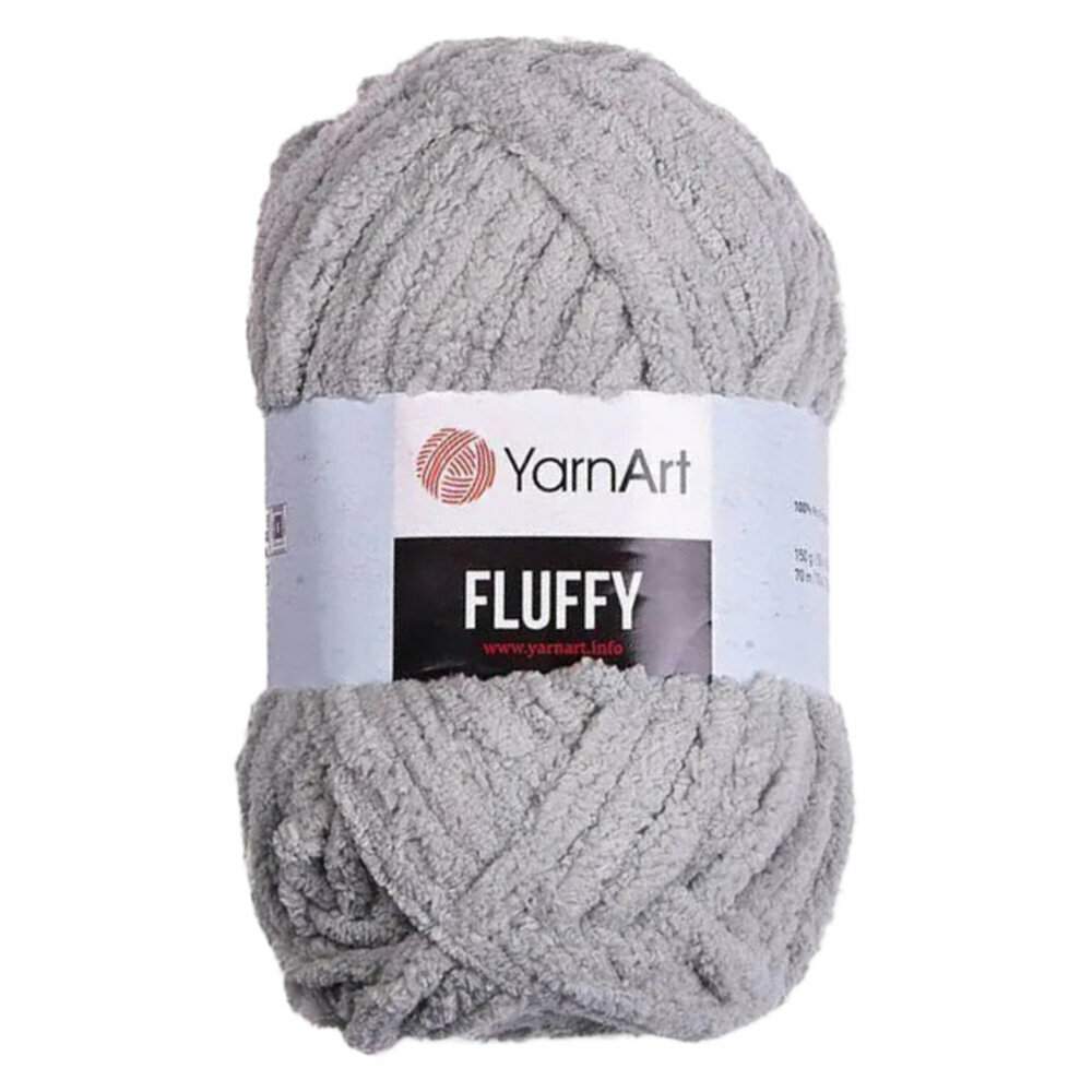 Пряжа для вязания YarnArt Fluffy 725 серый 150 гр/70 м 100% микрополиэстер