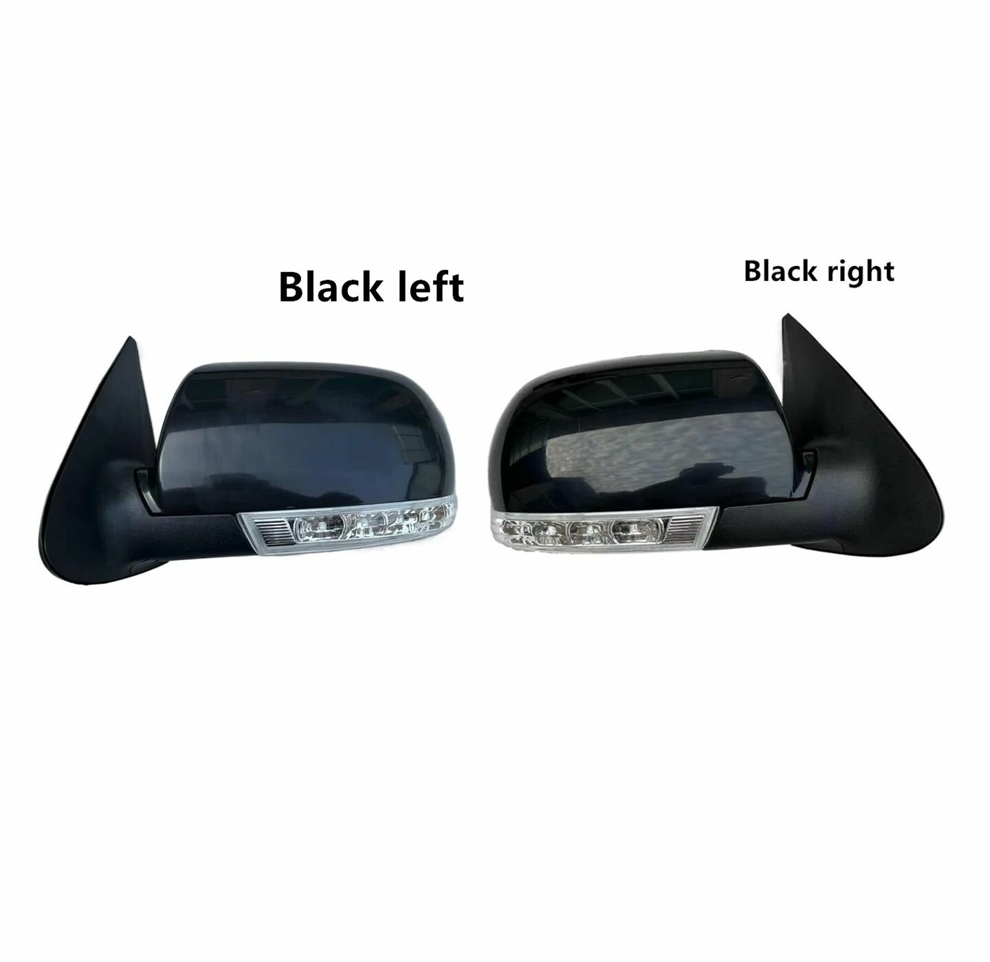Левое боковое зеркало заднего вида Hyundai Santa Fe II (CM) 2007-2012 складное черное 8PINS с лампой для 2.4L/2.7L