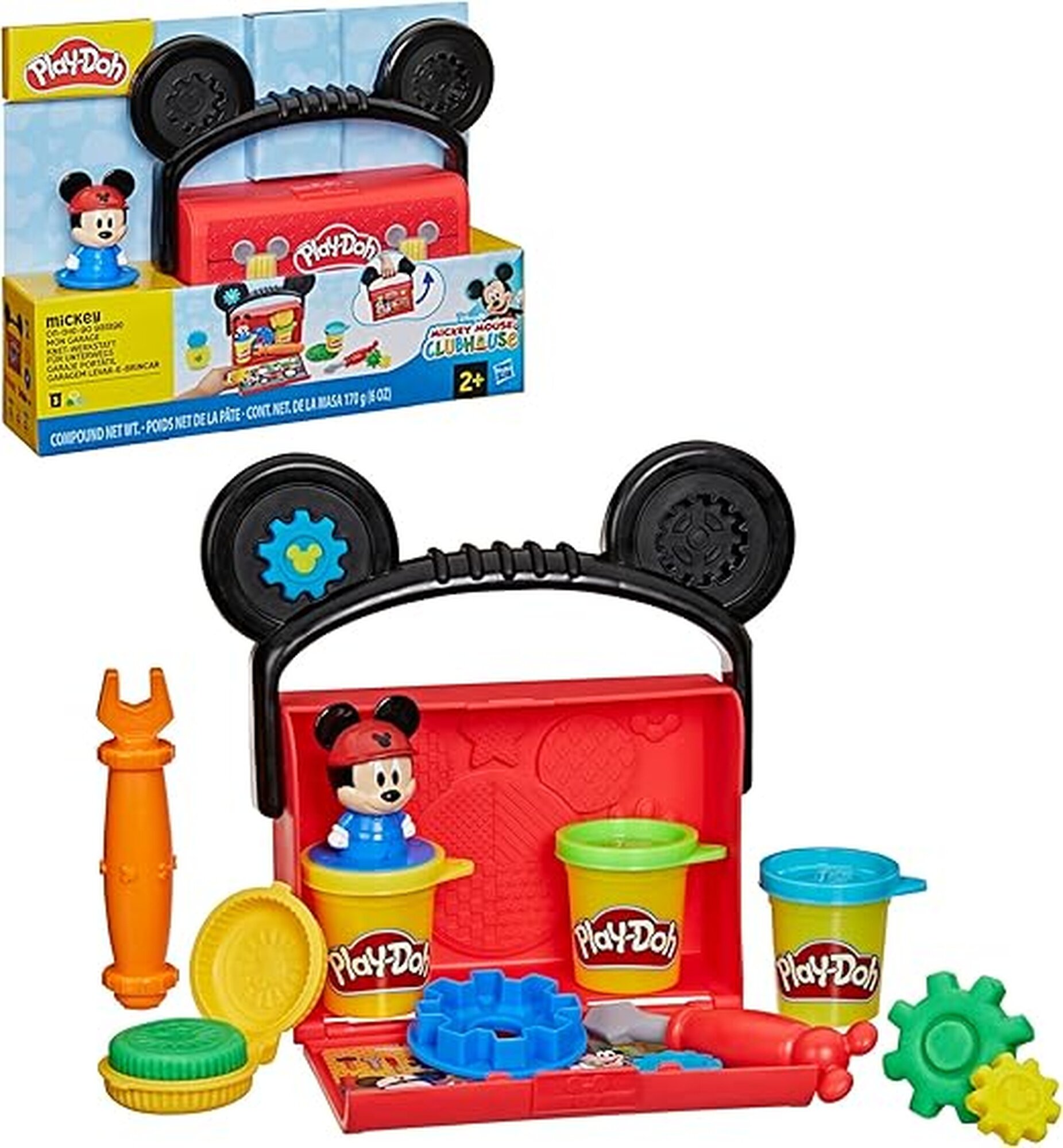 Игровой набор для лепки Play-Doh Disney Junior - "Портативная мастерская Микки Мауса", 9 предметов - G3109