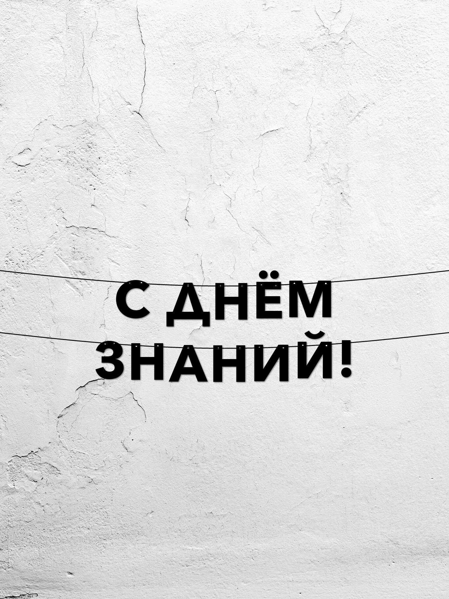 Уютный декор, гирлянда, легкая гирлянда - 'С днём знаний!' для школы и праздников, высота букв 10 см, толщина букв 1 мм, долговечный материал