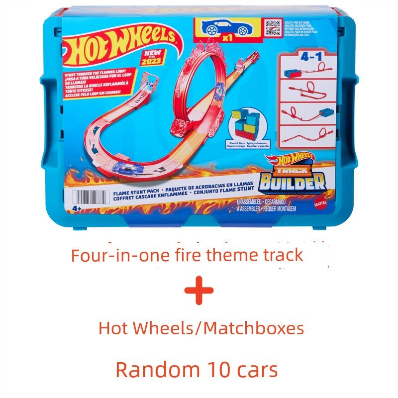 Hot Wheels HMC04 Ognennyi Tematicheskiy Trak s 10 Sluchaynymi Mashinami - Ideal'nyy Dlya Malchikov