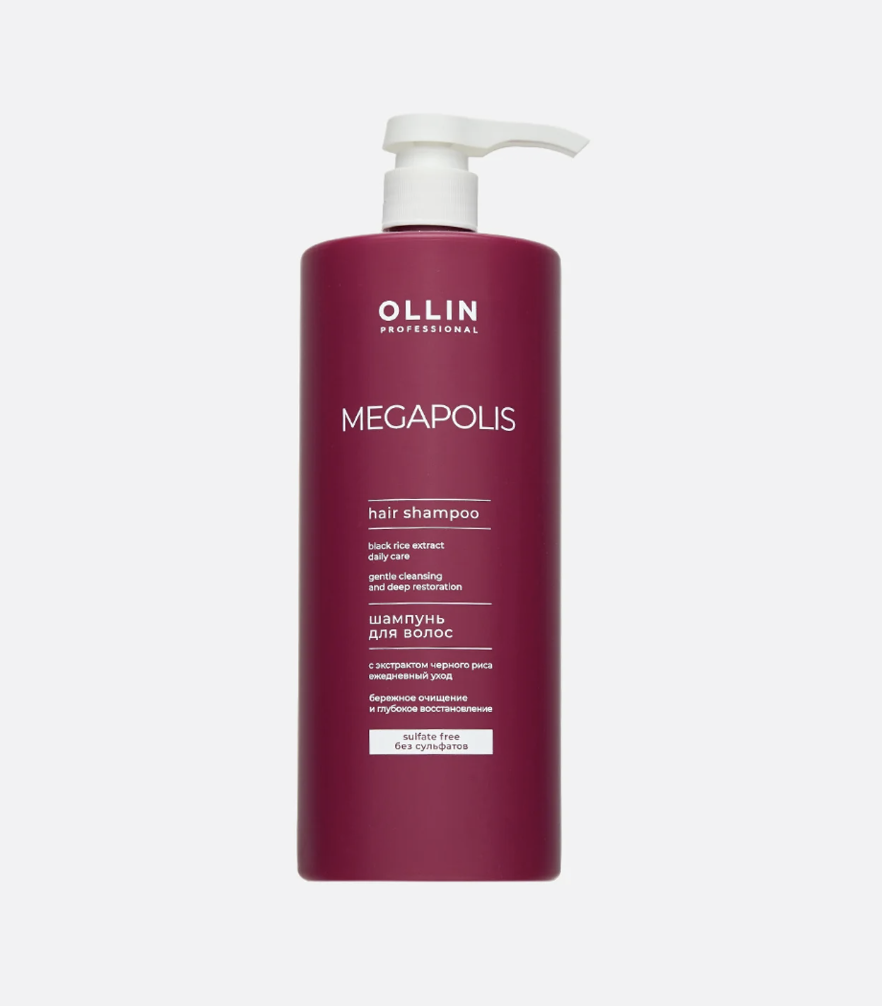 Шампунь Ollin Professional Megapolis, с экстрактом черного риса, 1000мл