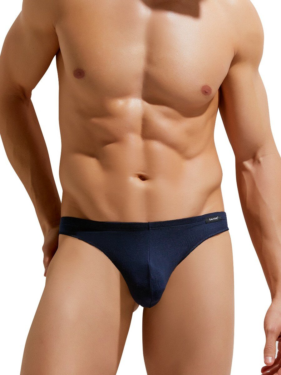 Мужские трусы стринги темно-синие GAUVINE 1002 хлопок/эластан M (46)