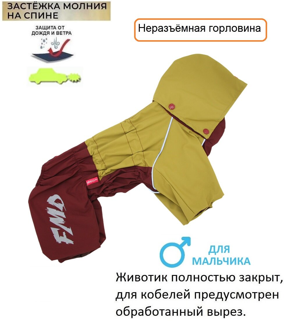 Одежда для собак ForMyDogs. Дождевик для собак с капюшоном мальчик (№ 10 по спинке 24см мальчик)