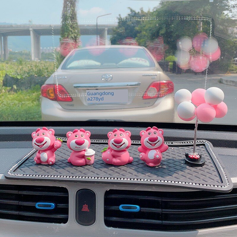 Черный декаль для салона автомобиля с белыми и розовыми воздушными шарами — набор стилей A+B+C+D