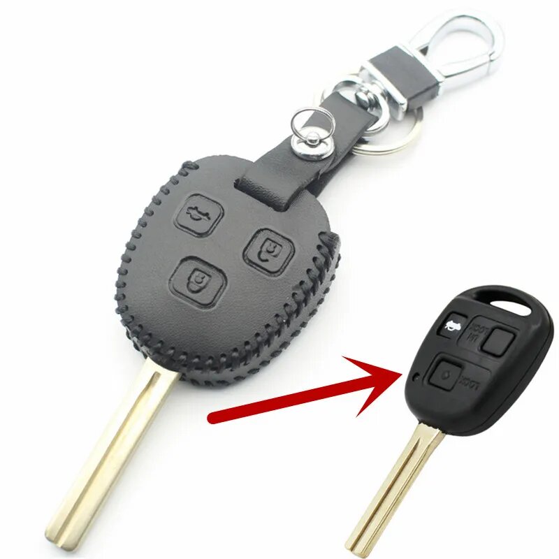 Чехол для ключа кожаный 3Button Black Lexus