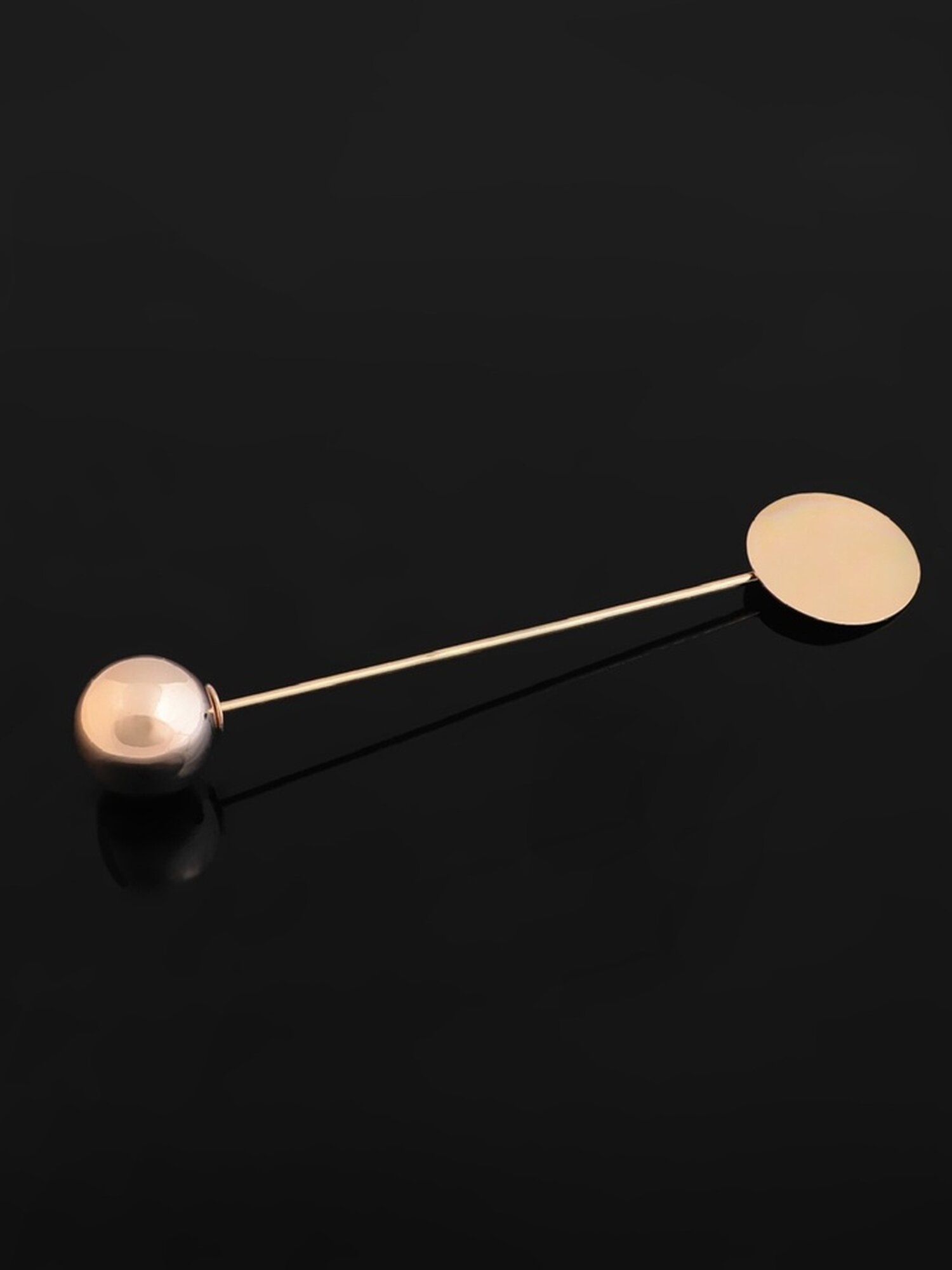 Основа «Брошь-игла» с шариком d=1,2 см (набор 5 шт.), L=7 см, площадка 1,5 см, цвет золото
