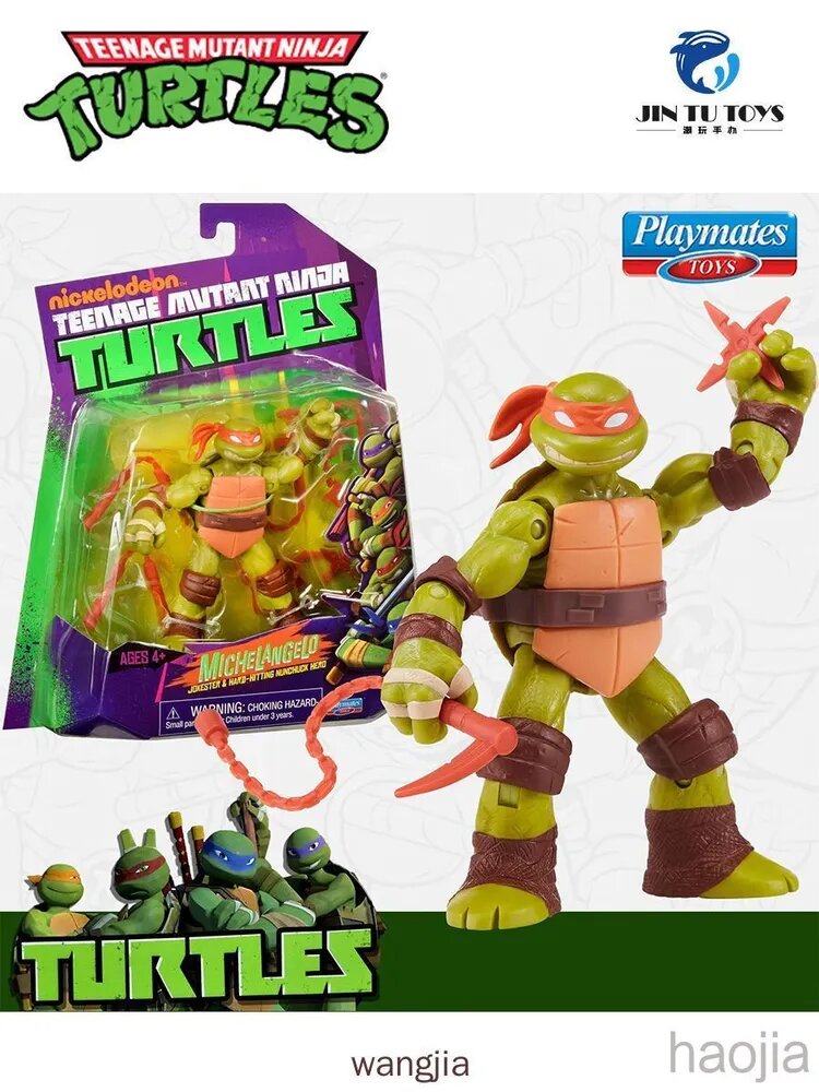 TMNT Playmates Teenage Mutant Ninja Turtles 2012 Movie Classics Michelangelo / Классическая фигурка черепашки-ниндзя 11 см из фильма 2012 года идеальный подарок
