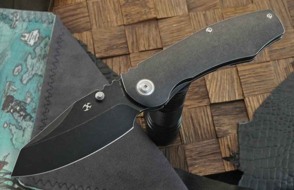 Складной нож Kansept Knives Caveman, сталь CPM 20CV, BW, рукоять титан