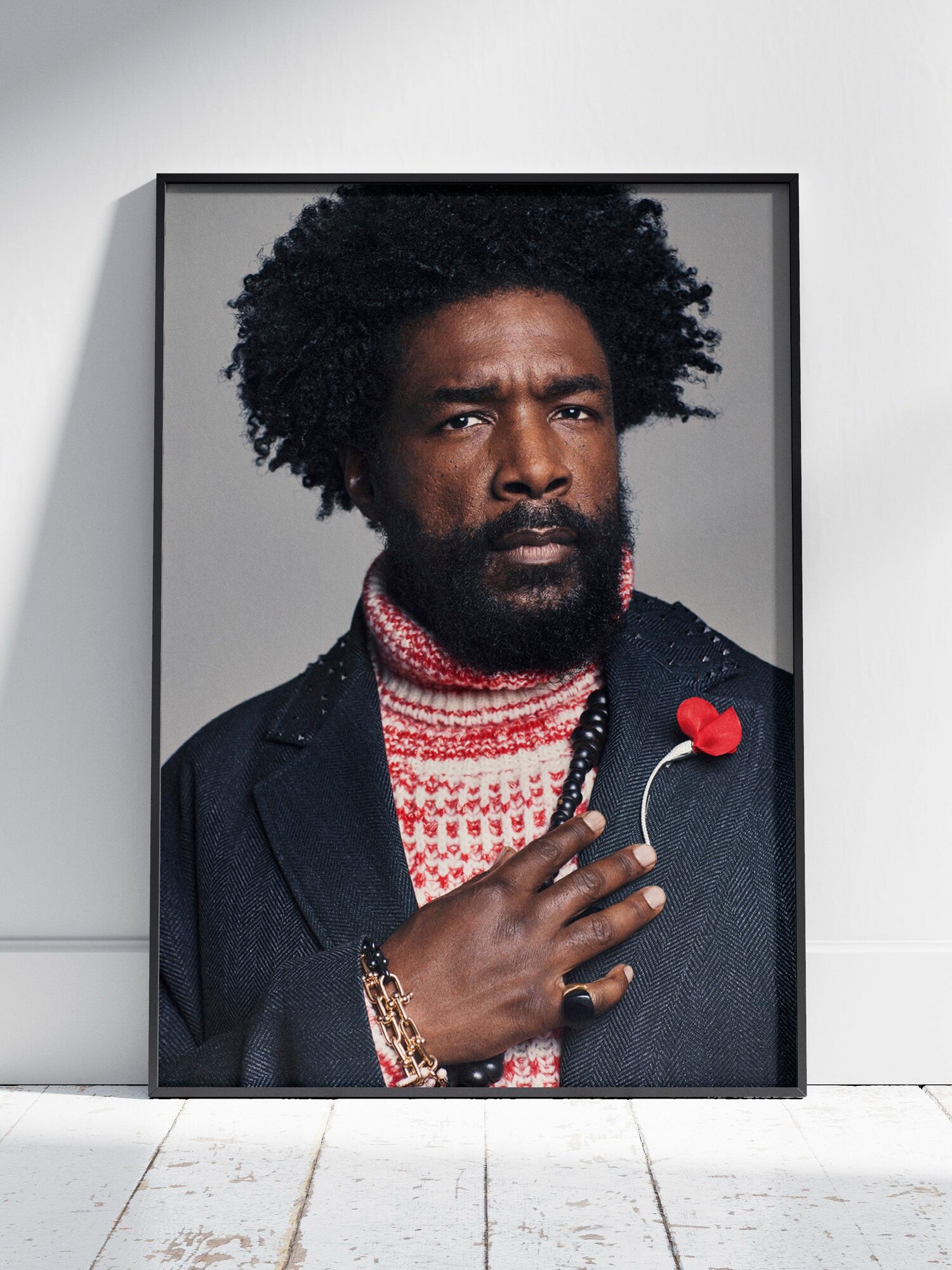 Плакат на стену для интерьера Рутс (Ахмир Квестлав Томпсон - Ahmir Questlove Thompson 5) - Постер по музыке и артисту формата A4 (21x30 см)