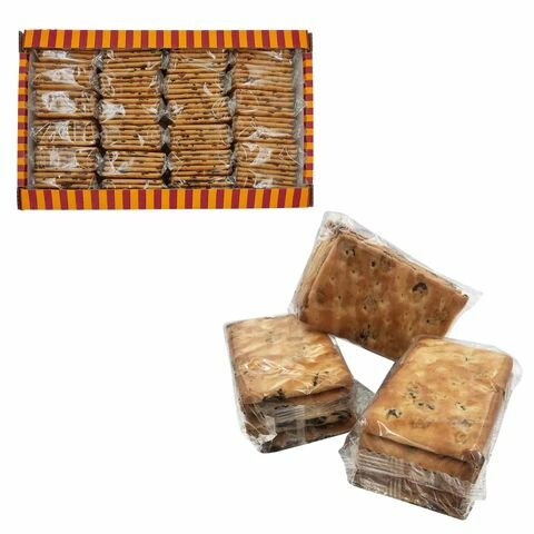 Печенье затяжное семейка озби с изюмом, яблоком и корицей 1,6 кг, по 5 шт. в индивидуальной упаковке, 1468