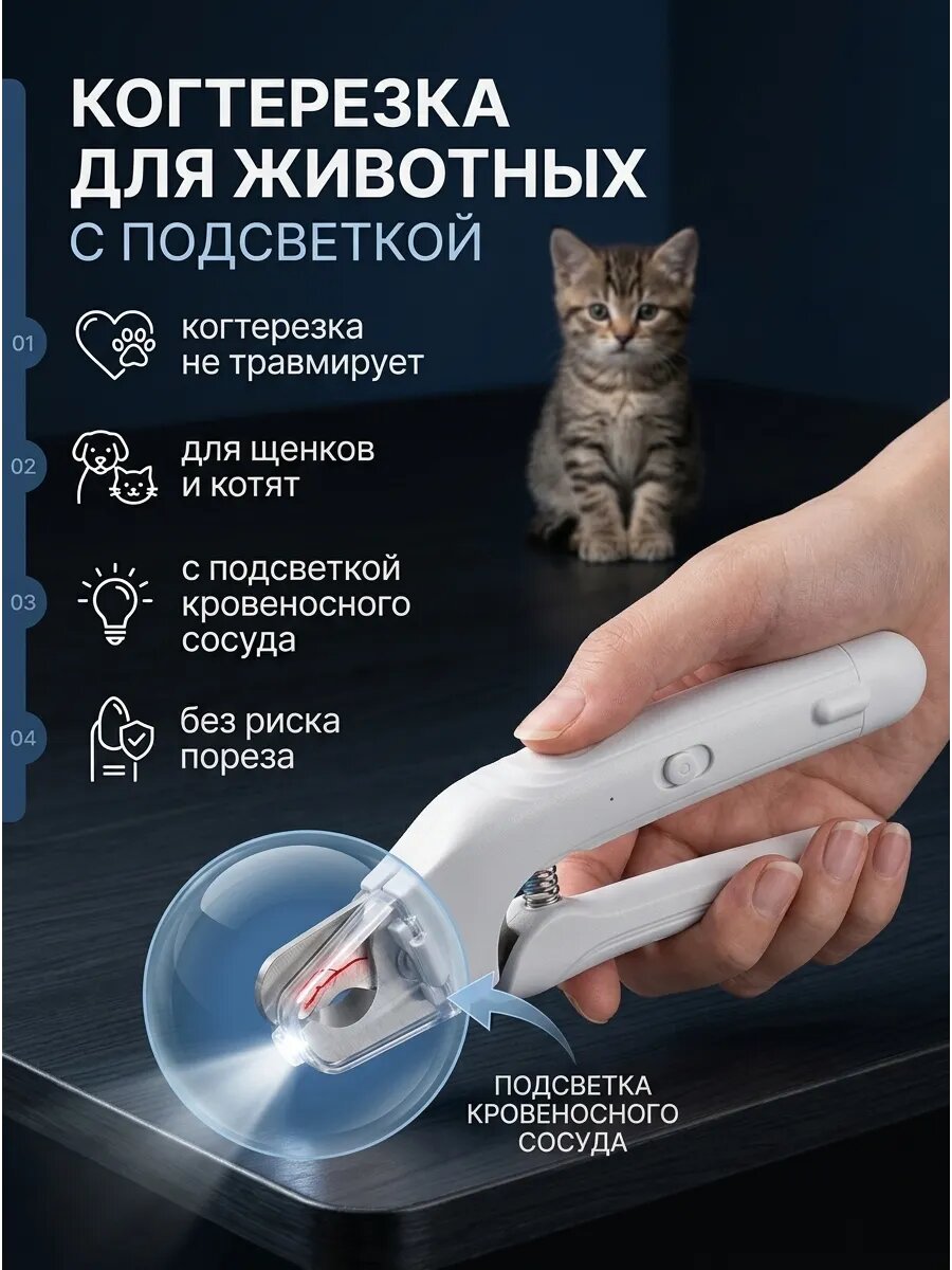 Когтерезка для начинающих с LED подсветкой и ограничителем
