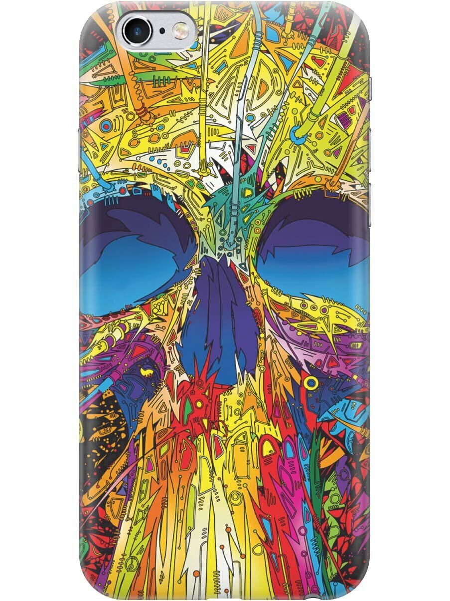 Силиконовый чехол на Apple iPhone 6s / 6 / Эпл Айфон 6 / 6с с рисунком "Череп красок"