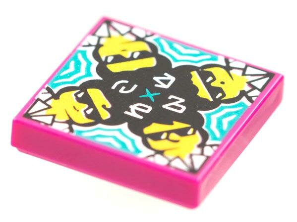 Деталь Lego 3068pb1765 Tile 2 x 2 with BeatBit Album Cover - Kaleidoscope Guys Pattern