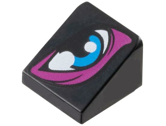Деталь Lego 54200pb122 Slope 30 1 x 1 x 2/3 with Dark Azure Eye with Magenta Eye Shadow Pattern