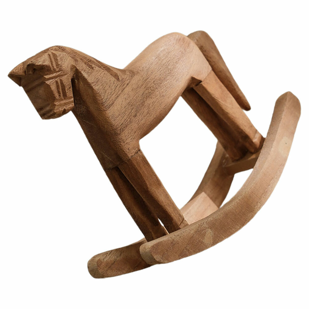 Настольная декоративная лошадка-качалка в средиземноморском стиле, украшение для дома, лошадка-качалка из сосны (лошадка-качалка деревянного цвета).