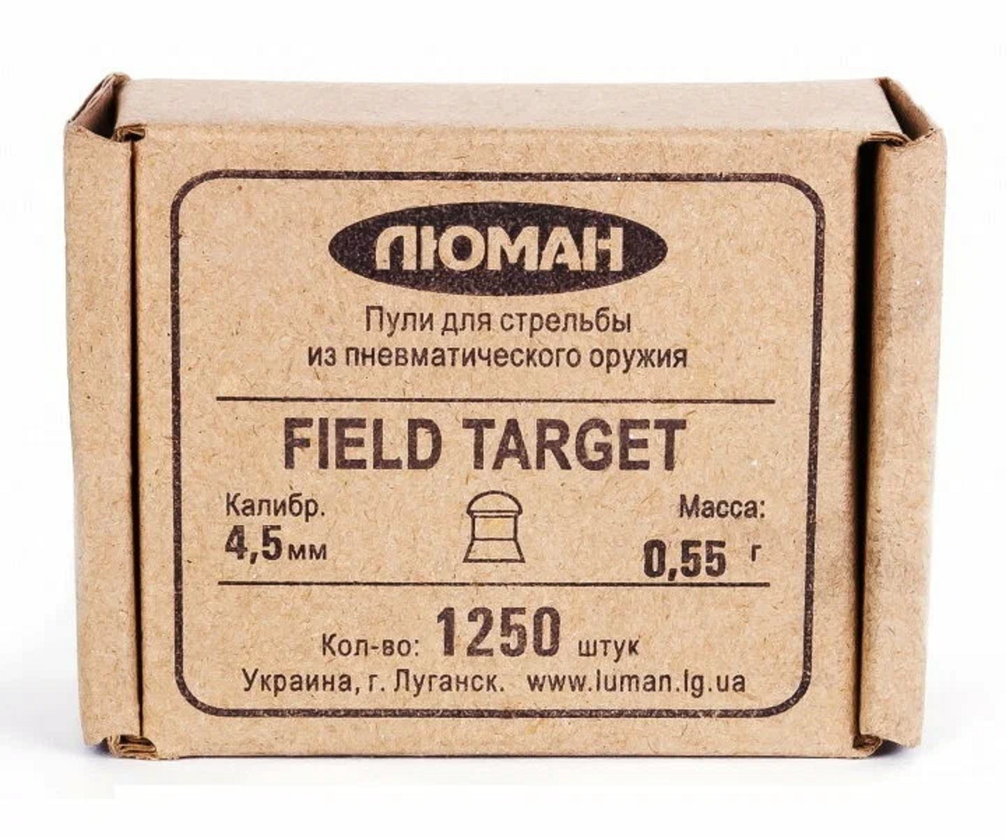 Пули "Люман", Field Target, 4.5 мм, вес 0,55 г, 1250 шт, картонная упаковка