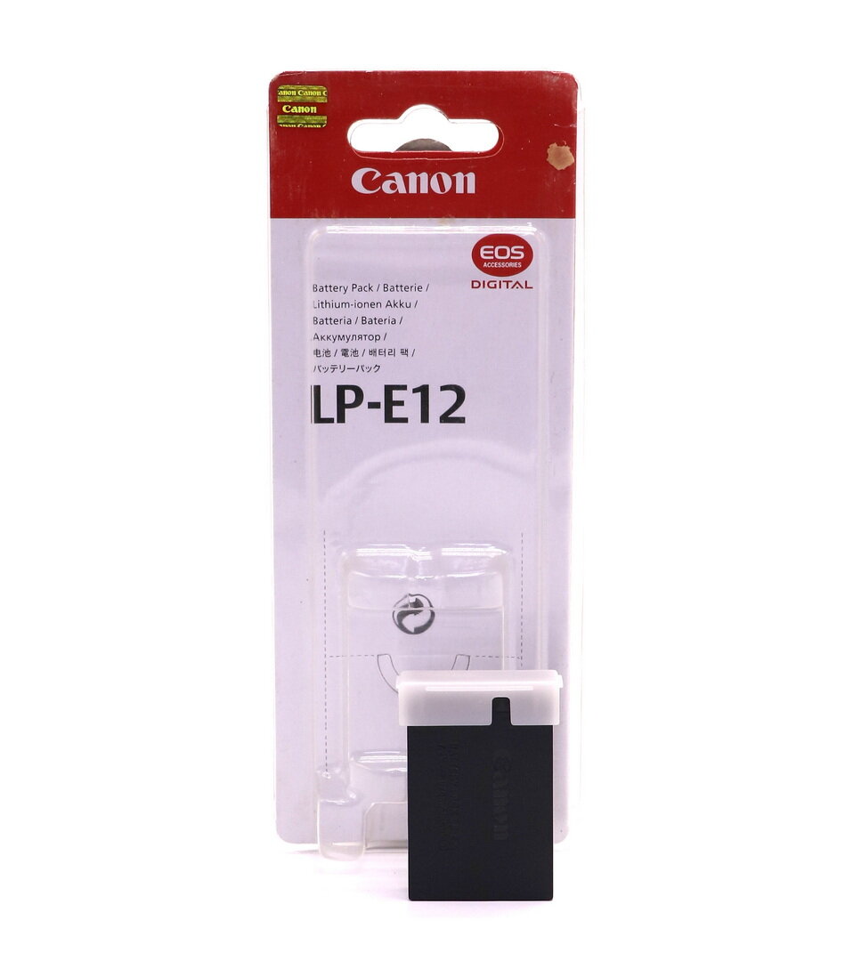 Литий-ионный аккумулятор Canon LP-E12 в упаковке