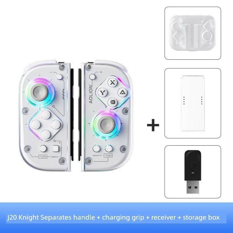 Оригинальный набор Augus J20 Split Joy-Con контроллеров с кейсом, зарядной ручкой и приемником для Nintendo Switch