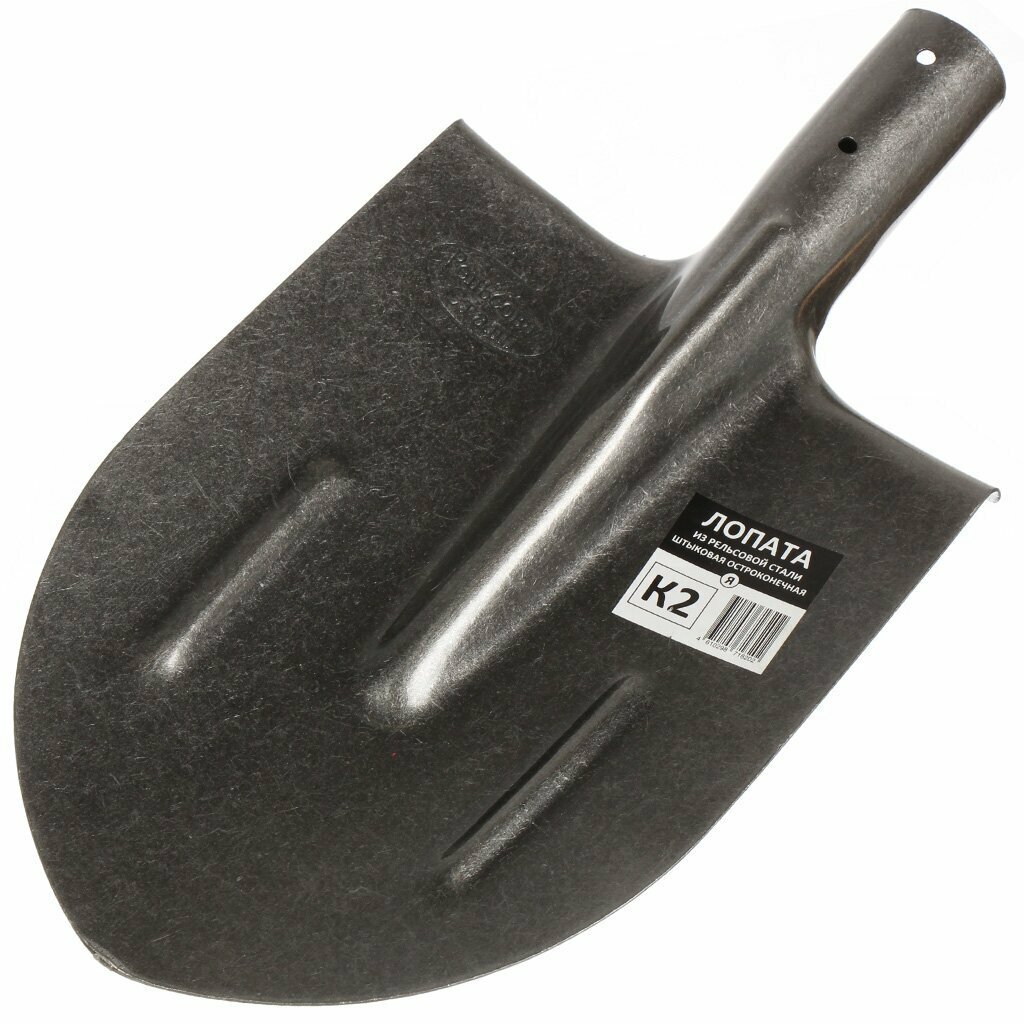 Лопата штыковая БТМ К2 из рельсовой стали 215х300 мм для огорода и работы с грунтом, без черенка, надежный инструмент
