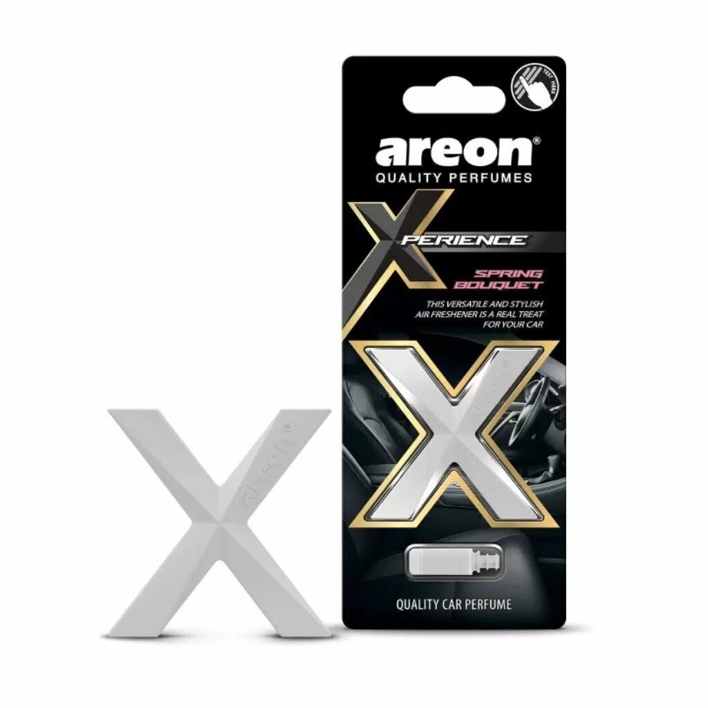 Ароматизатор в машину на дефлектор Areon Xperience Весенний букет, сухой освежитель воздуха, серый, 704-APX-06