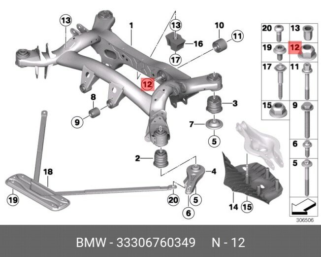Гайка M14x1.5-10 ZNS3 BMW с буртиком самоконтрящаяся*************